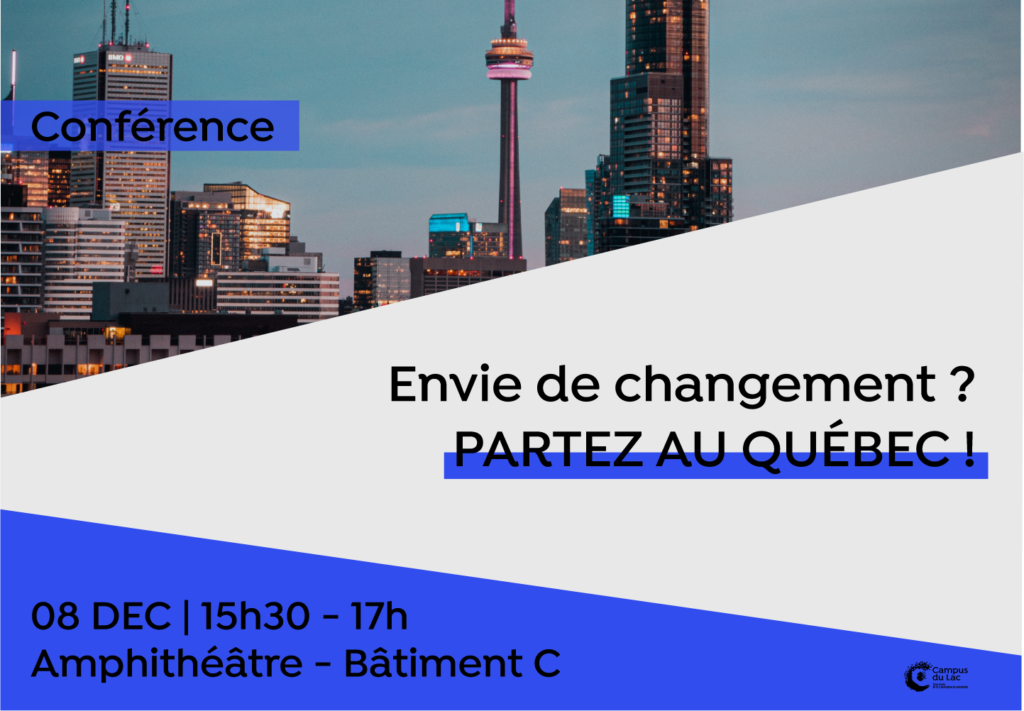 Conférence : Partir au Québec !? - Campus Du Lac